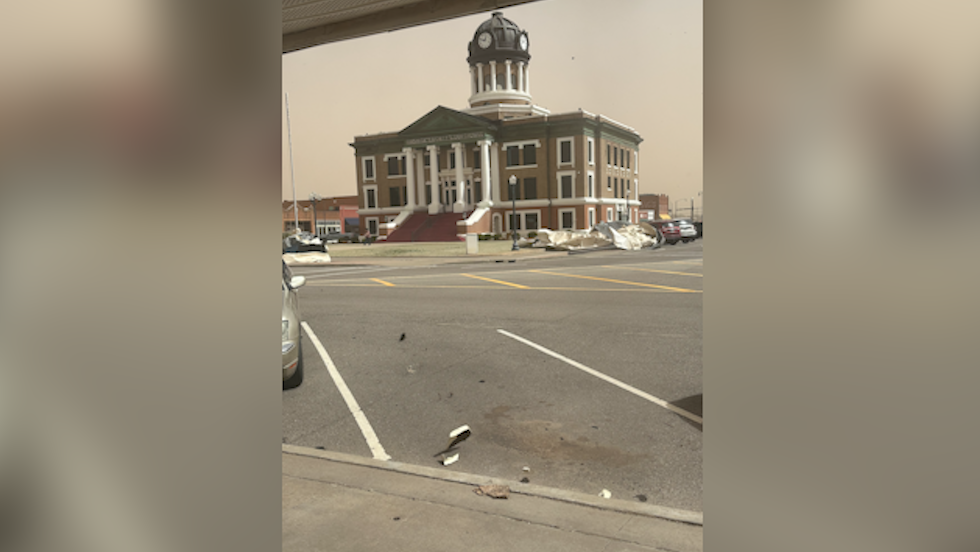 Damage in New Cordell, power being shut off to prevent wildfire