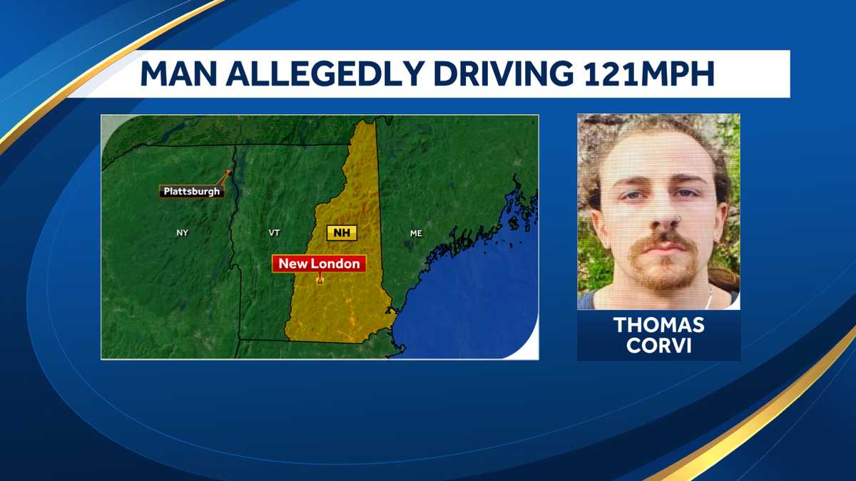Man charged after allegedly driving 121 mph on I-89 in New London