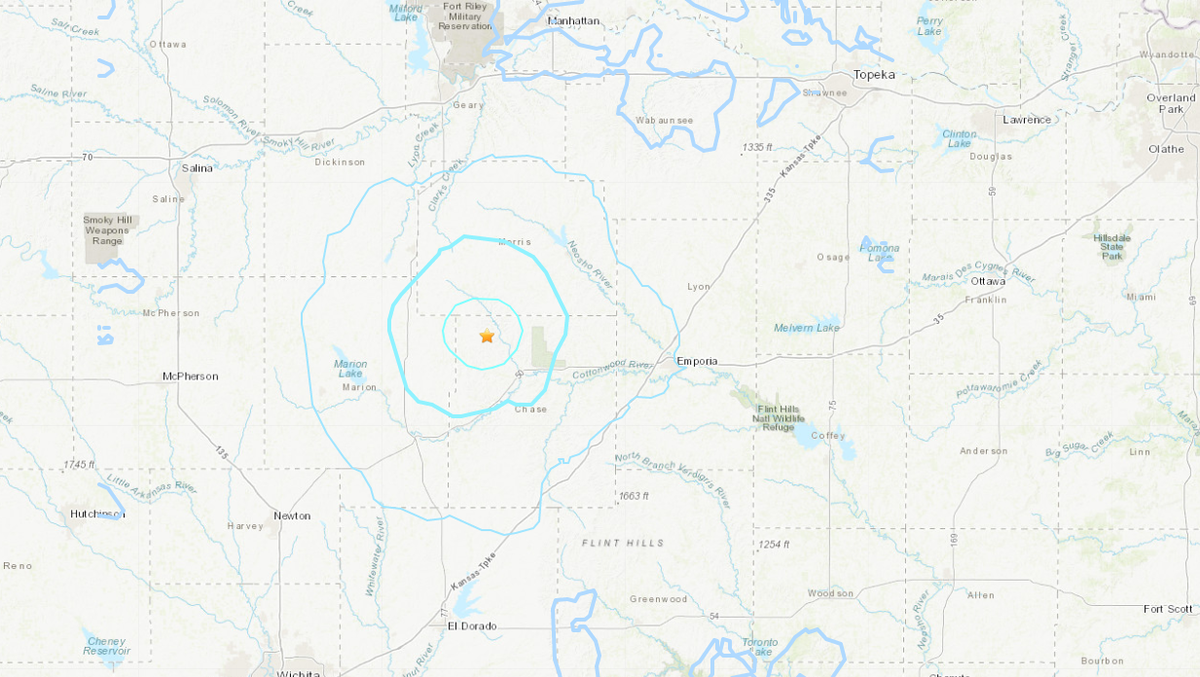 3.9 magnitude earthquake felt near Emporia, Kansas