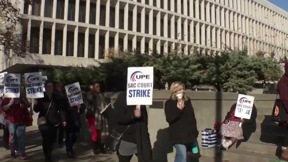 Striking workers force shutdown of Sacramento County courthouse