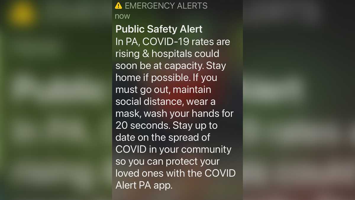 CORONAVIRUS: Pennsylvania uses wireless alert system to send COVID-19 ...