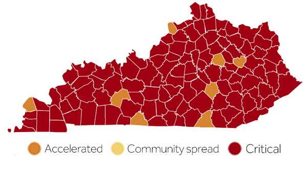 Interactive map: Tracking Kentucky's COVID-19 'red zone' counties