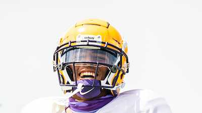 The LSU Tigers continue fall camp with another practice with shoulder pads.