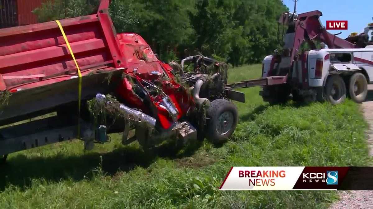 Emergency crews respond to train vs. dump truck collision