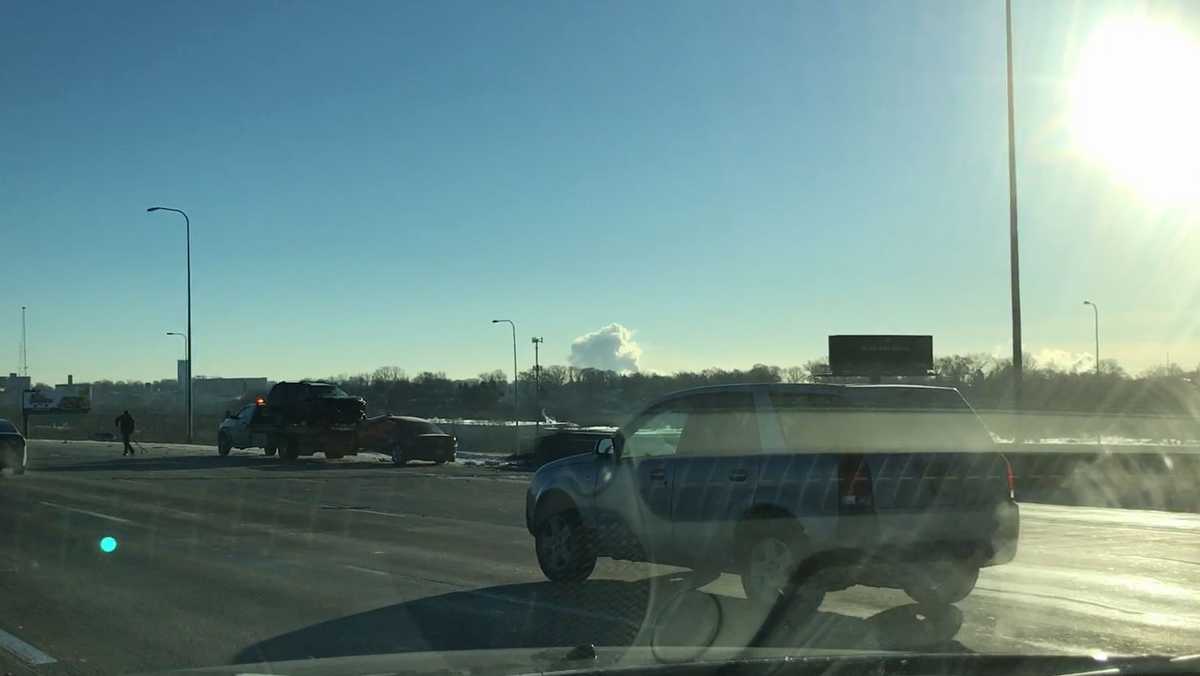 1 injured in 3-car crash Friday morning