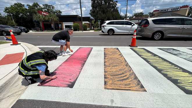 Pulse Memorial rainbow crosswalk in Orlando removed overnight