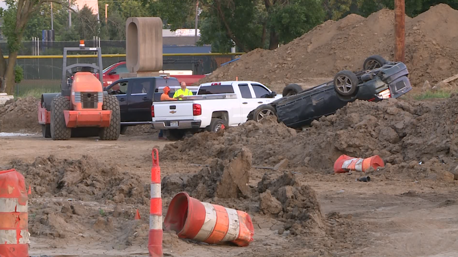 Driver critically injured when vehicle flips into construction zone ...