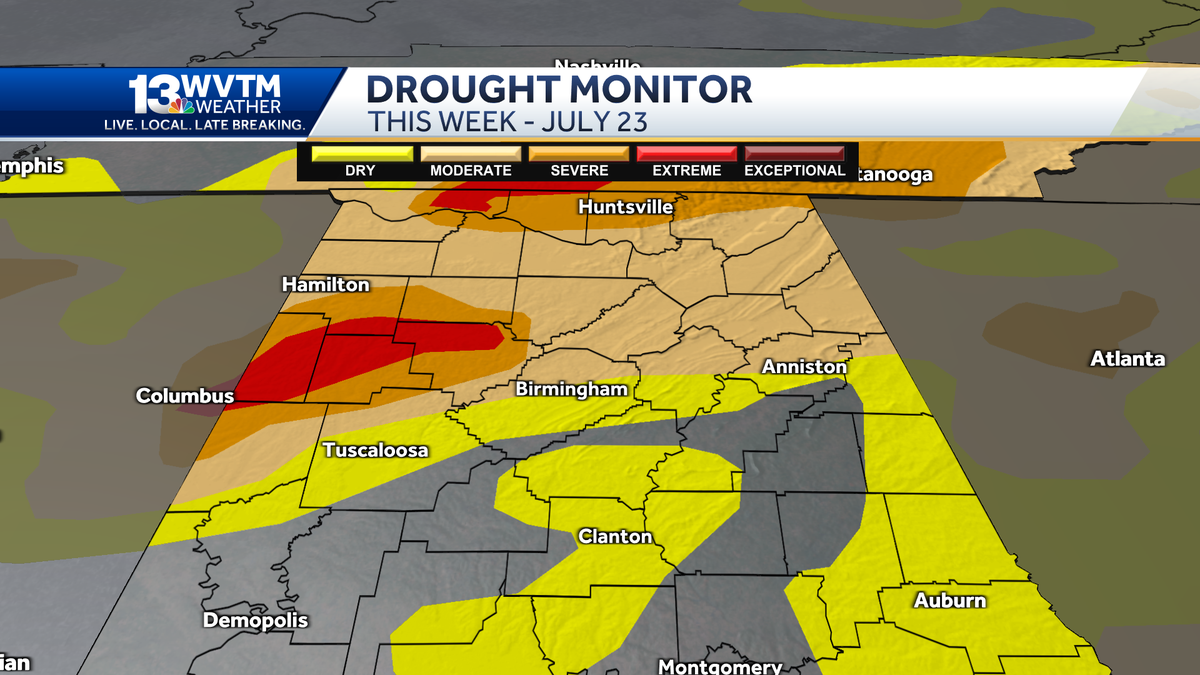 Alabama is still in an extreme drought despite recent downpours