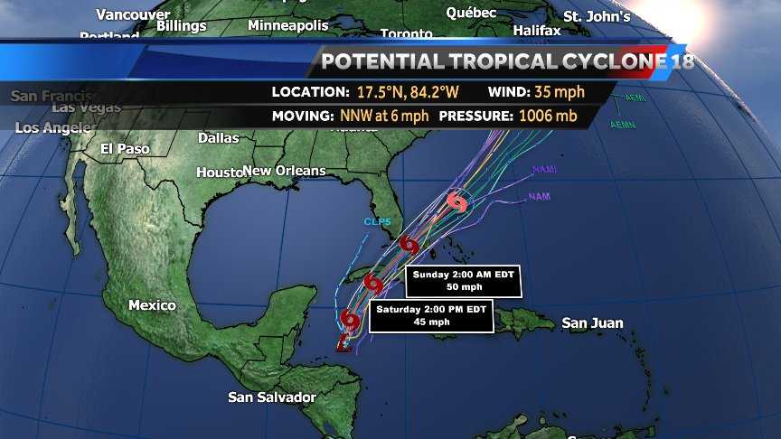 Potential tropical cyclone forecast to reach depression/storm status ...