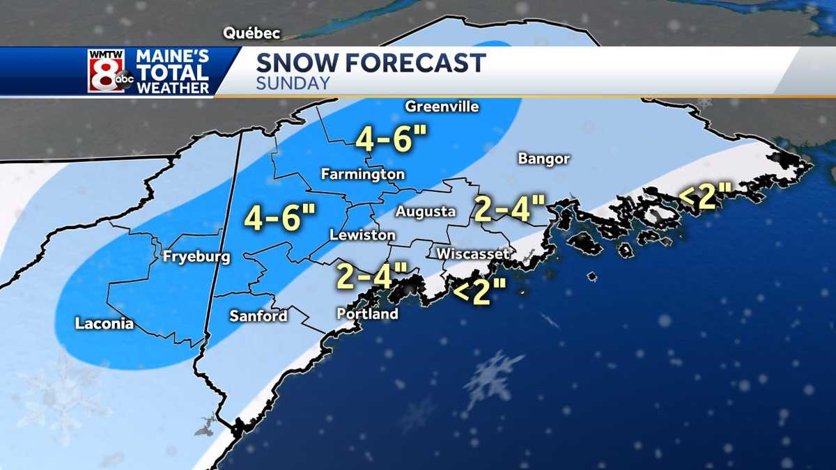Snow, rain to impact Sunday plans across Maine
