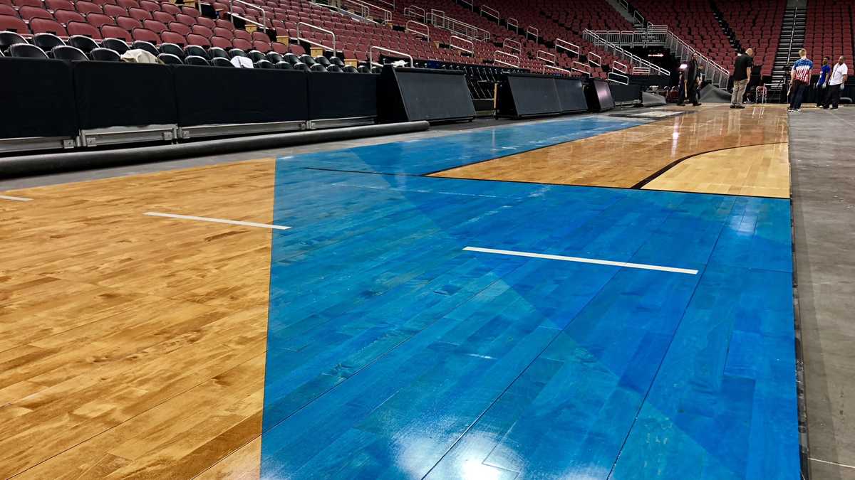 HOW SWEET IT IS: NCAA South Regional court installed at KFC Yum! Center