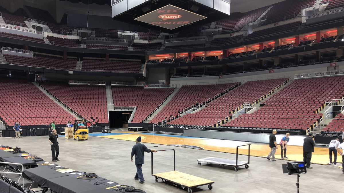 HOW SWEET IT IS: NCAA South Regional court installed at KFC Yum! Center