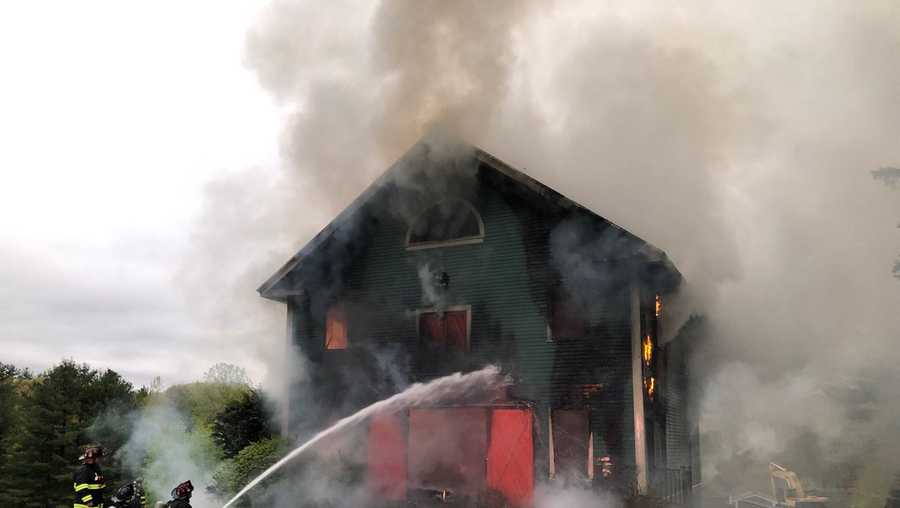 Flames engulf Danvers barn