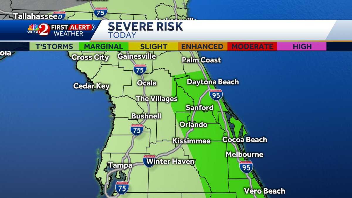 Marginal severe weather threat Thursday in Central Florida