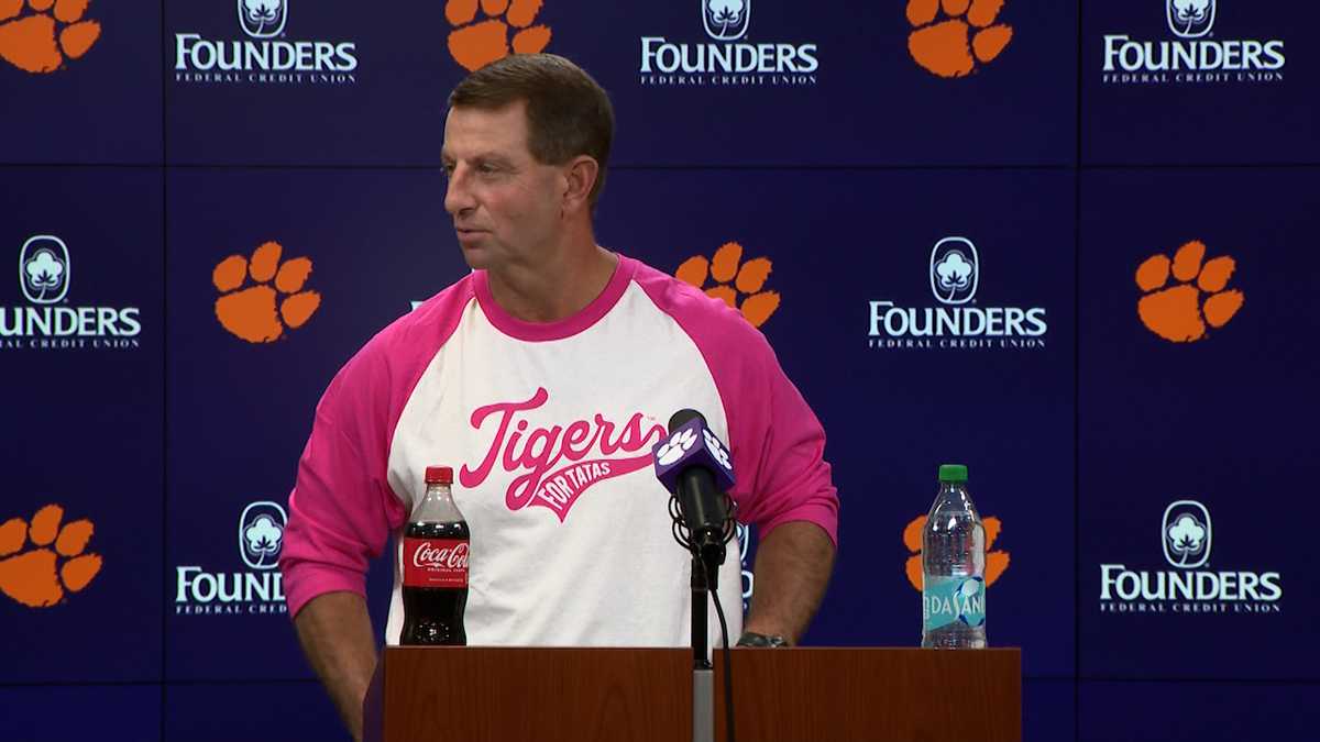 Dabo Swinney previews SMU, Clemson's Breast Cancer Awareness Day