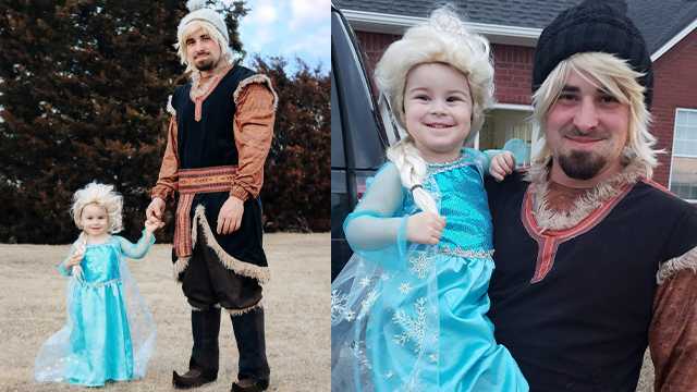 Oklahoma father, daughter dress as Kristoff, Elsa from 'Frozen' for ...