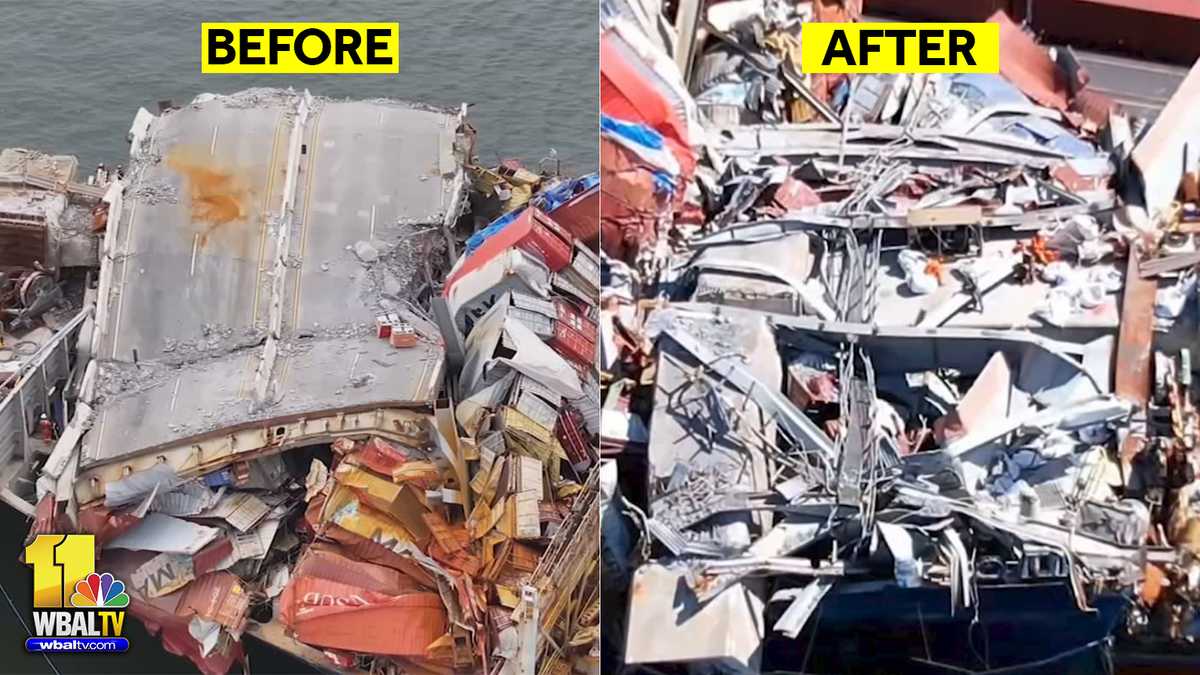 Crews prepare to remove last pieces of bridge truss from river