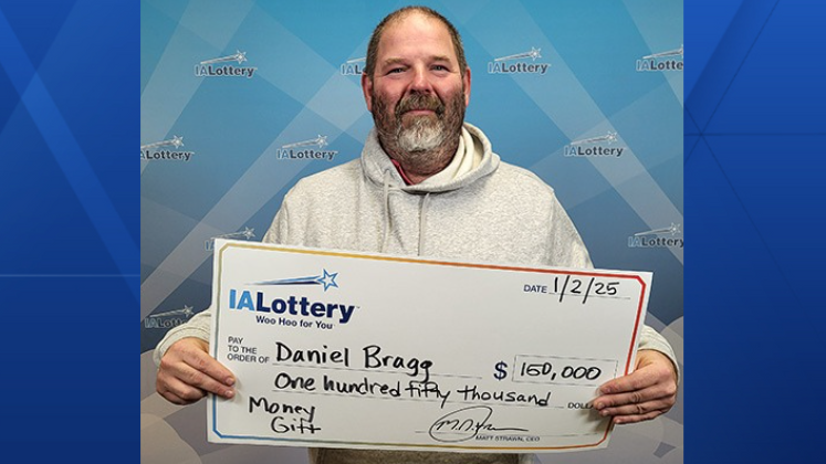 Newton, Iowa man wins $150,000 prize on scratch-off lottery ticket