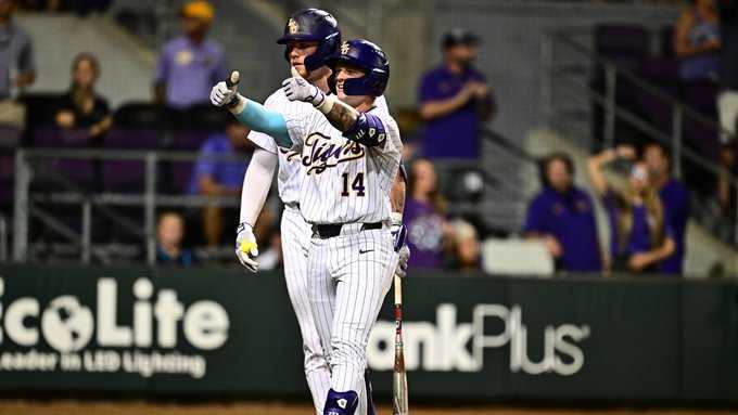 Daniel Dickinson launches two home runs in LSU's win over Little Rock in Baton Rouge Regional