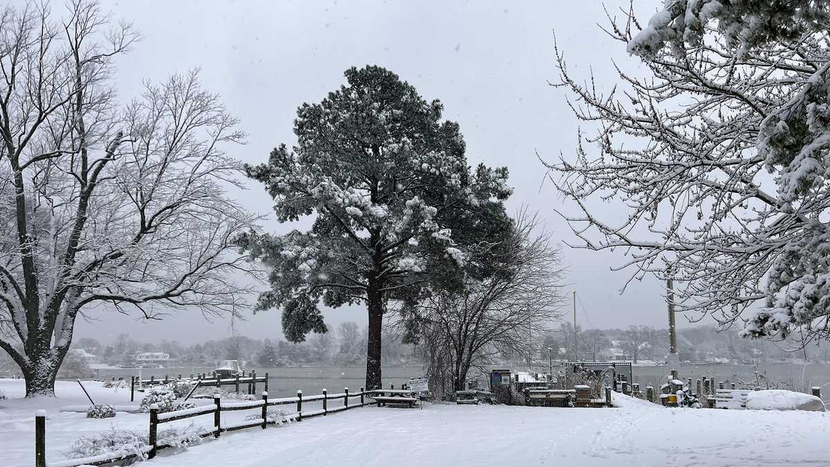 Second snowfall in a week in Maryland in photos