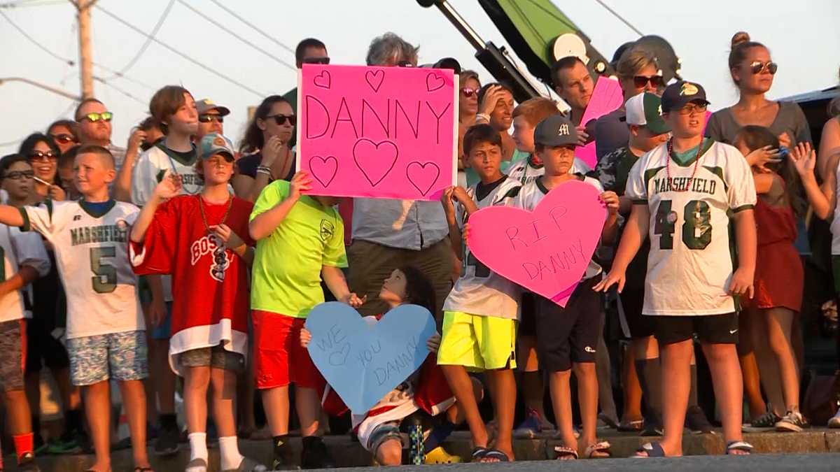 Hundreds line Marshfield streets as police honor boy who died of cancer