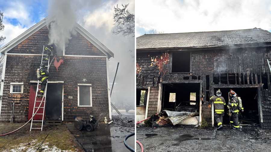 No injuries reported after fire rips through Danvers barn