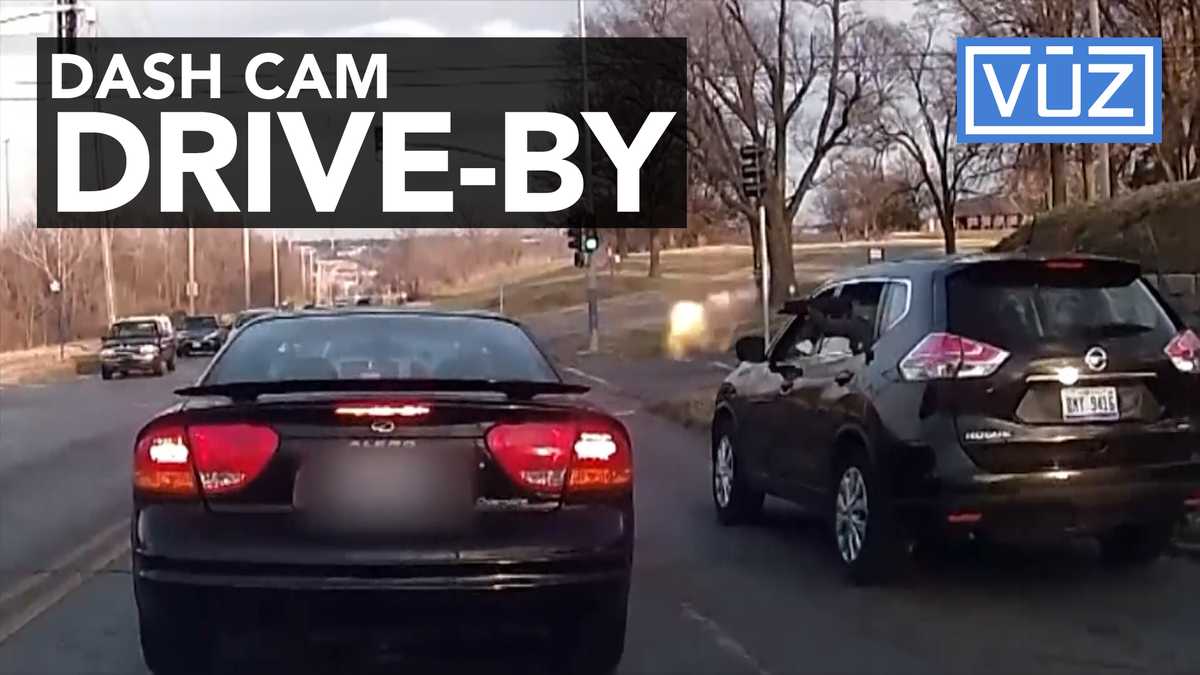 Dashboard camera captures drive-by shooting