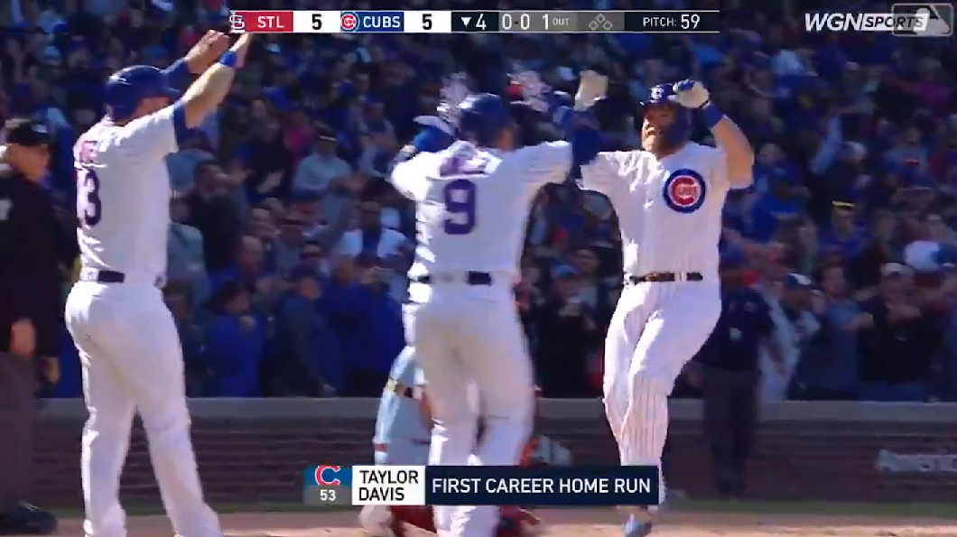 Taylor Davis hits grand slam for 1st big league home run