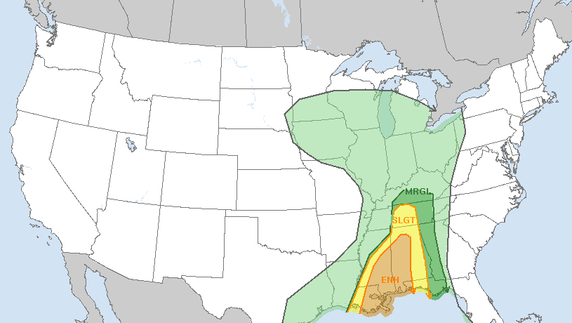 SPC severe weather outlook graphics