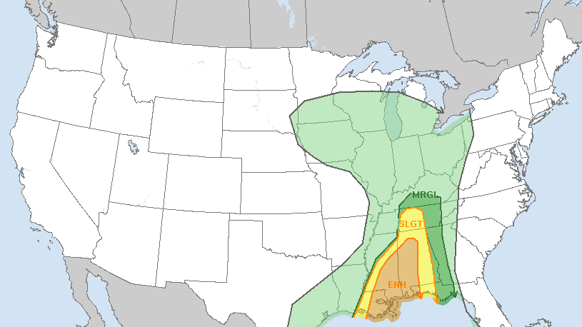 SPC severe weather outlook graphics