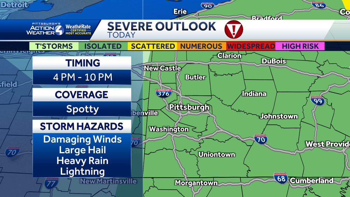 Severe Weather Alert Day: Isolated severe storms this afternoon