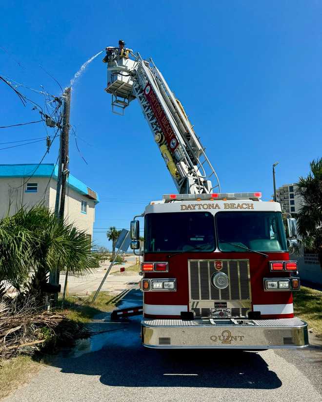 Firefighters urge caution around downed lines after Milton