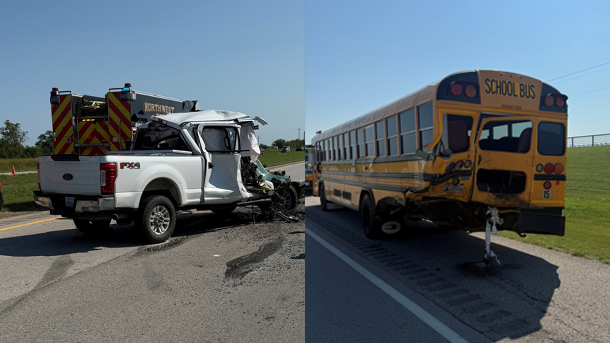 Rogers County, Oklahoma crash involving school bus leaves 1 dead