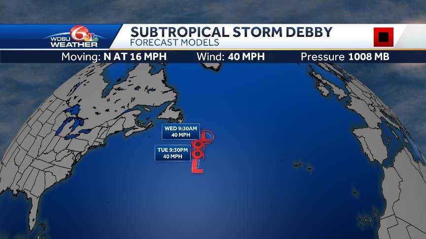 Subtropical Storm Debby forms in open waters of north Atlantic