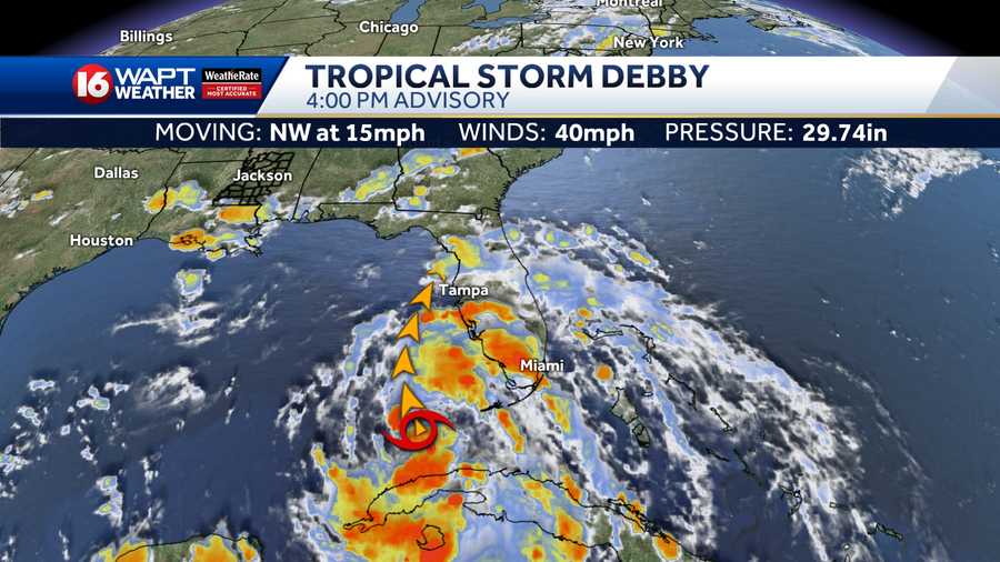 Tropical Storm Debby has formed in the Gulf of Mexico