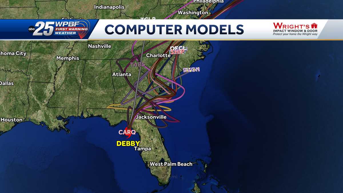 Tracking Debby: Computer models and maps