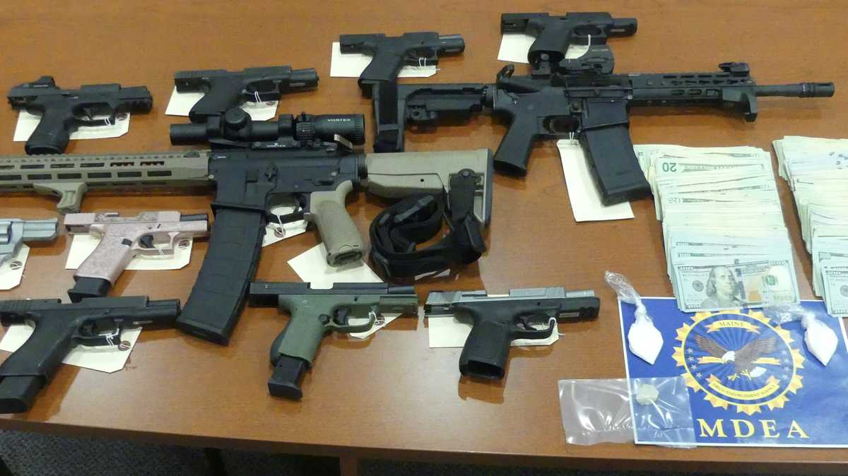 Dozens of guns seized during drug bust at Maine home