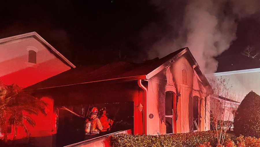 Overnight house fire in DeLand leaves garage heavily damaged