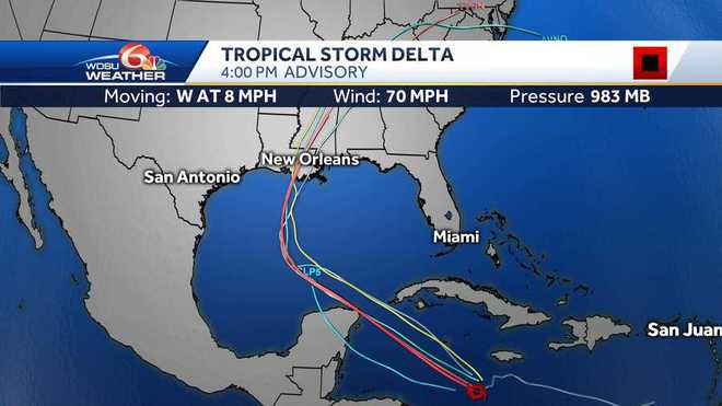 Hurricane Delta is heading for the Gulf of Mexico