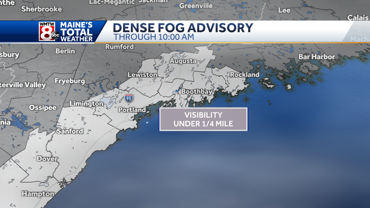 Dense morning fog for Maine before storms later Tuesday