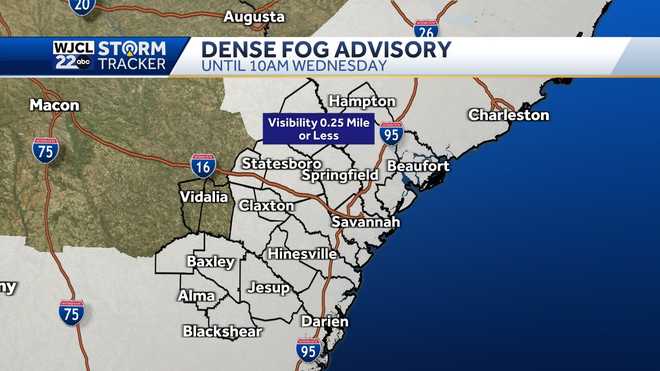 Savannah: Tracking fog and a temperature swing