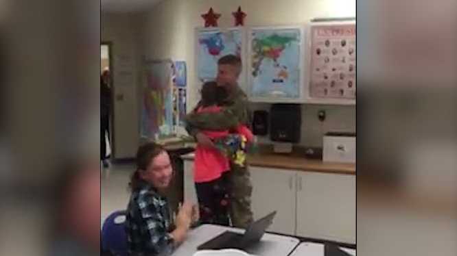 Deployed Dad Gives Daughter Big Thanksgiving Surprise