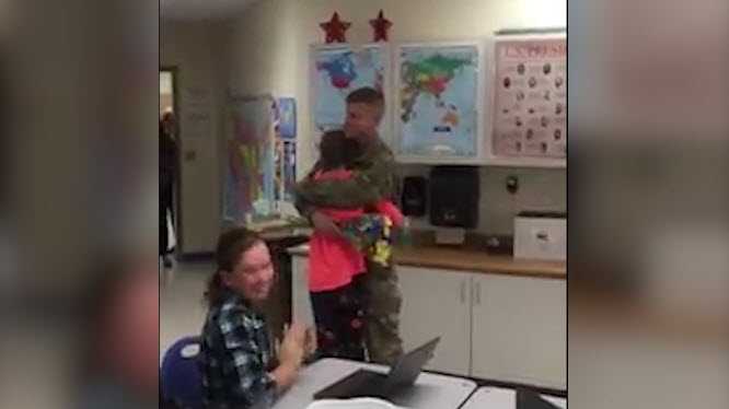 Deployed Dad Gives Daughter Big Thanksgiving Surprise