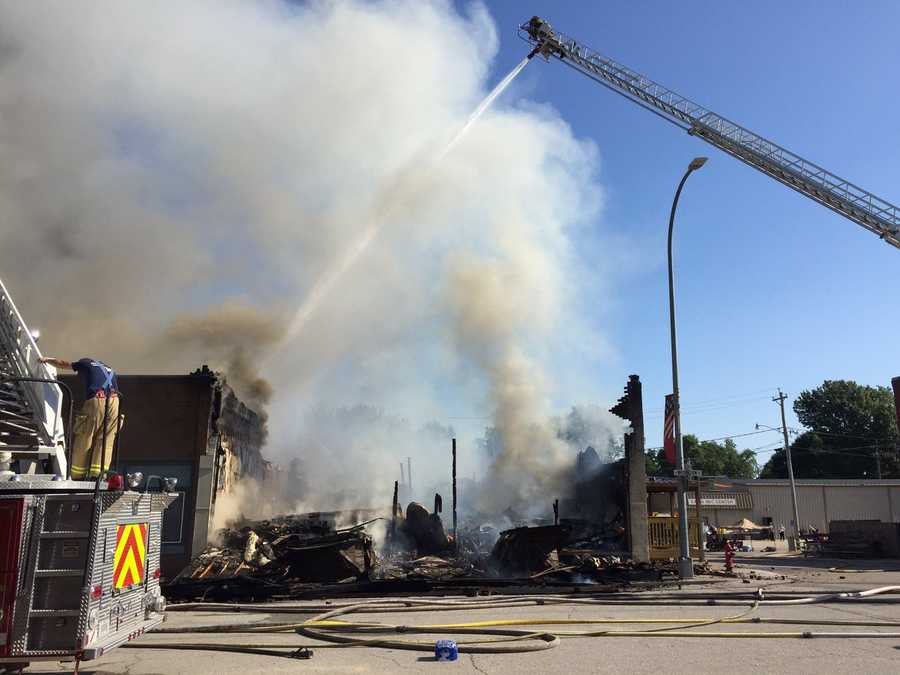 Photos: Exira fire destroys four businesses, damages surrounding area