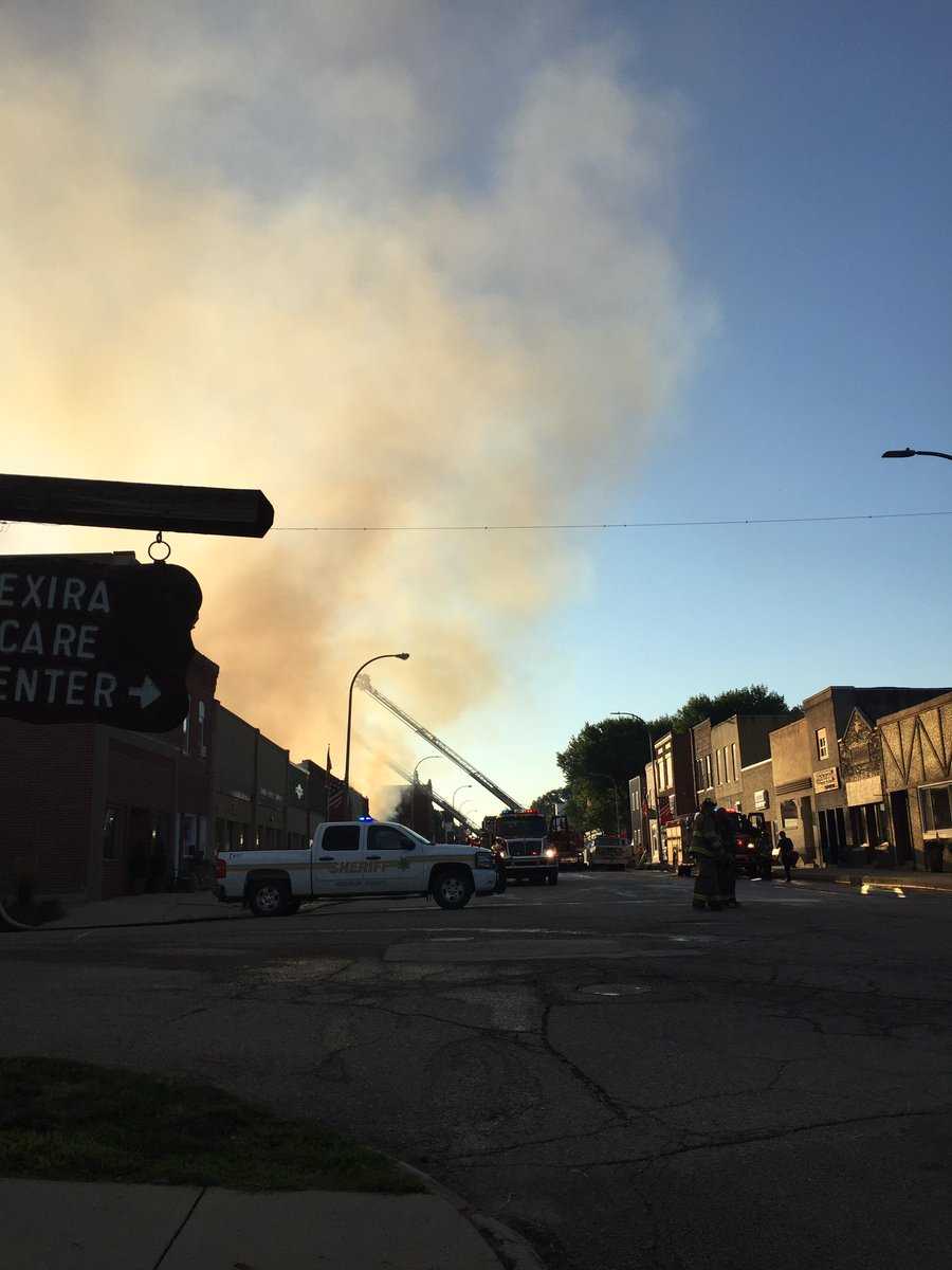 Photos: Exira fire destroys four businesses, damages surrounding area