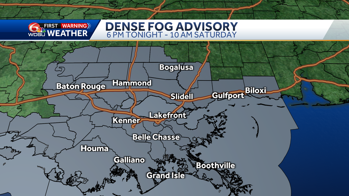 Dense Fog Advisory in effect for Wednesday