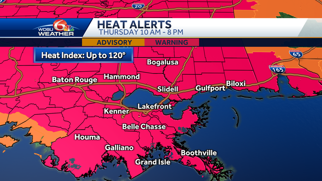 New Orleans excessive heat warning weather alert day