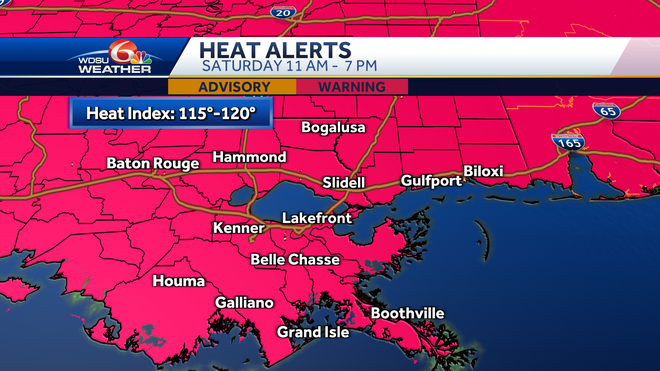 New Orleans forecast excessive heat warning weather alert day