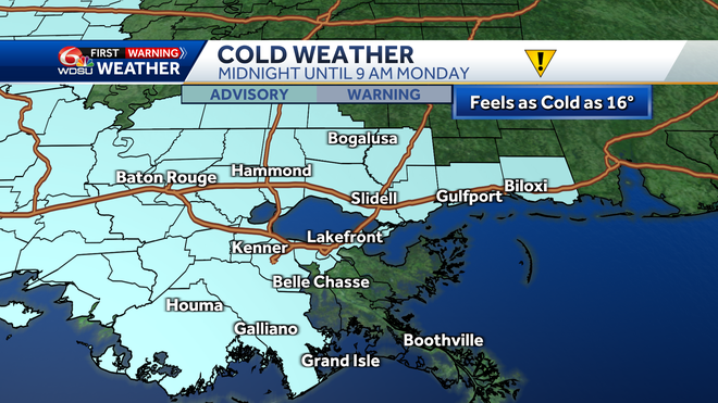 New Orleans weather forecast how cold will it get will it snow