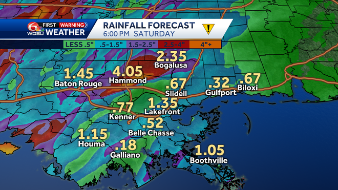 New Orleans weather forecast when rain begins Saturday end chance